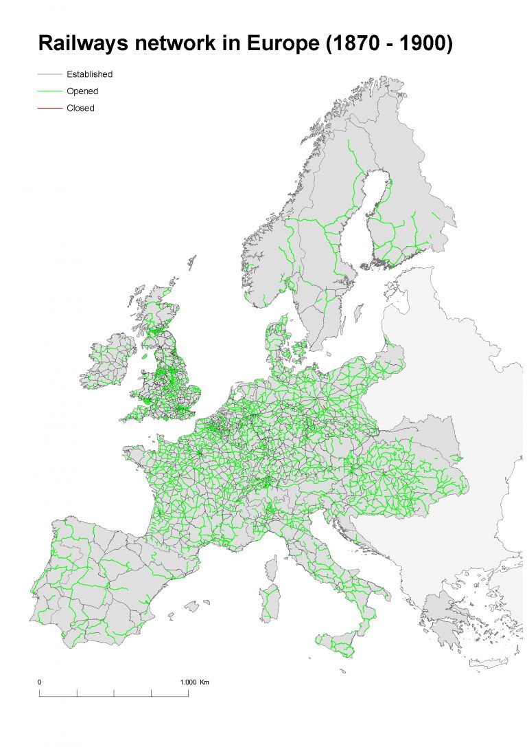 The European Railways Network 1870 – 2000